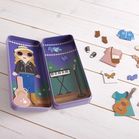 Petit Collage Petitcollage Magnetické puzzle Muzikantka - poškozená kovová krabička