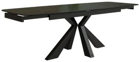 Černý skleněný rozkládací jídelní stůl Miotto Moena 160/200/240 x 76 cm