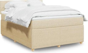 Box spring postel s matrací krémová 140x200 cm textil 3287484