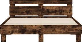 Rám postele s čelem kouřový dub 140 x 200 cm kompozitní dřevo 3207424
