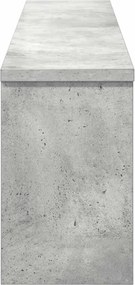 věšák, nástěnný, 5 poliček, háčky, kompozitní dřevo, 26x100x16 cm, beton šedá, Dekorino TK20260022