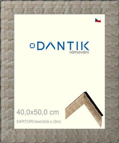 DANTIK rámeček 40x50 | SARTORI kost.bílá s (Sklo Čiré)