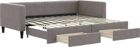 Válenda s přistýlkou a zásuvkami taupe 90 x 200 cm textil 3196617