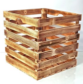 Dřevěná bedýnka 40x40x40 cm - opalovaná