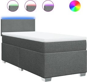Box spring postel s matrací tmavě šedá 90x200 cm textil 3288065