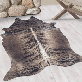 Ayyildiz, Kusový koberec Etosha 4115 brown (tvar kožešiny), 150x200 tvar kožešiny, hnědá, chodba / předsíň