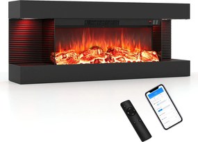 Costway Třístranný elektrický krb 102 cm s LED, černý
