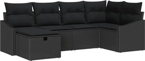 Set pohovek 6 ks Černá polyratan 3359282