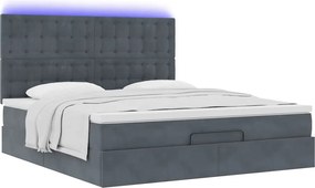 Osmanský rám postele s matracíes tmavě šedá 180x200cm samet 3314481