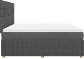Box spring postel s matrací tmavě šedá 200x200 cm textil 3294464