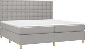 Box spring postel s matrací světle šedá 200 x 200 cm textil 3142681