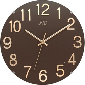 Skleněné kulaté čitelné nástěnné hodiny JVD HT98.2