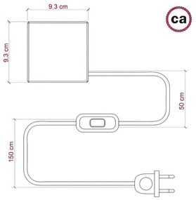 creative cables Lakovaná dřevěná stolní lampa Posaluce cubetto color s textilním kabelem, vypínačem a dvoupólovou zástrčkou Barva: Růžová