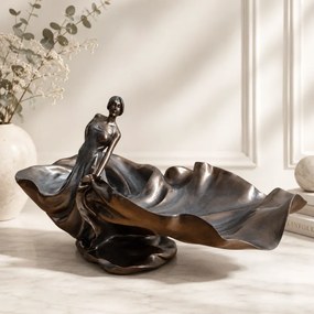 Dekorační mísa s tančící ženou – elegantní bronzovaná socha ve stylu Art Deco, Veronese AN10014A4