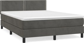 Box spring postel s matrací tmavě šedý 140 x 190 cm samet 3141240