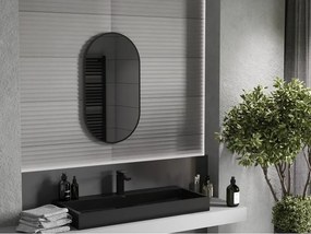 Mexen Loft oválné koupelnové zrcadlo 80 x 45 cm, černý rám - 9851-080-045-000-70