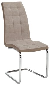 Jídelní židle, béžová látka / ekokůže béžová / chrom, SALOMA NEW