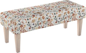 Dlouhá lavička 100x40cm barva oranžová látka pletený vzor, vzorované