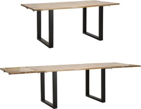 Jídelní rozkládací stůl Edge 180/280 cm z masivu hnědý/černý