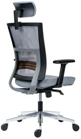 Next kancelářská židle s podhlavníkem šedá