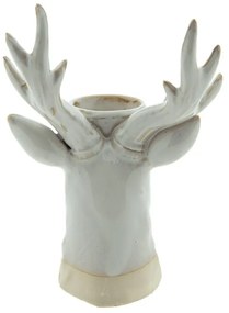 Béžový porcelánový svícen na čajovou svíčku Jelen Gerjen – 12x11x18 cm