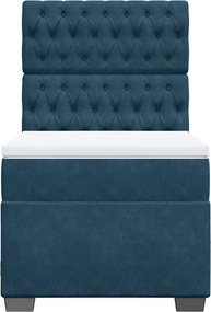 Box spring postel s matrací modrá 80 x 200 cm samet 3290772