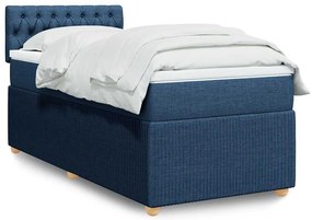 Box spring postel s matrací modrá 80x200 cm textil 3289596