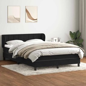 Box spring postel s matrací černá 160x210 cm samet 3317531