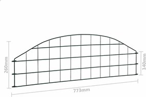 Obloukový zahradní plot 77,3 x 26 cm zelený 146101