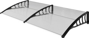 Zastřešení Outsunny 200x96x27 cm pro vnější dveře a okna na ochranu proti slunci a dešti s průhlednou podporou z polykarbonátu
