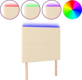 Čelo postele s LED krémové 100x5x118/128 cm textil 3122139
