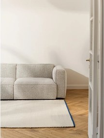 Modrý/béžový ručně tkaný vlněný běhoun 80x170 cm Lenu – noo.ma
