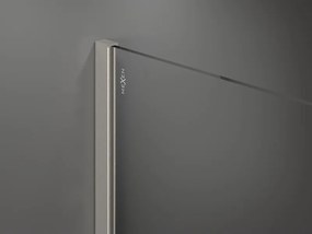 Mexen Kioto+, sprchová zástěna Walk-In s poličkou a věšákem 140 x 200 cm, 8mm sklo vzor zrcadlo, broušená ocel profil, 800-140-121-97-50