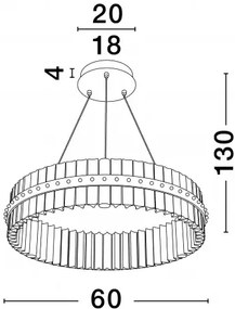 LED stmívatelný platinum zlatý moderní lustr Kezo