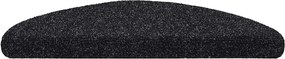 Schodové rohože samolepicí 5 ks 56 x 17 x 3 cm černé, půlkulaté 149678
