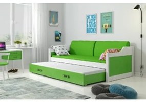 Dětská postel nebo gauč s výsuvnou postelí DAVID 200x90 cm Zelená Bílá