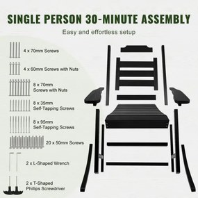 Veranda Rocker HIPS Venkovní houpací křeslo s vysokým opěradlem 2 ks 181,4 kg