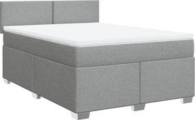 Box spring postel s matrací světle šedá 160 x 200 cm textil 3288232