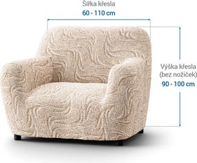 Bielastické potahy BRILLANTE béžové křeslo (š. 60 - 110 cm)