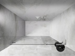 Mexen Lunar-B, L Otočné levé sprchové dveře 130 cm, 8mm čiré sklo, bílý profil, 832SL-130-050-20-00-L