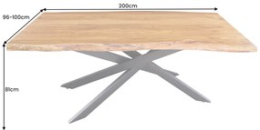 Designový jídelní stůl Massive 200 cm akácie, deska 60mm