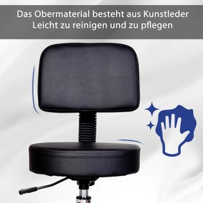 HOMCOM Rolling stool Pracovní stolička Kosmetická stolička Otočná stolička Stolička Profesionální salon | Aosom