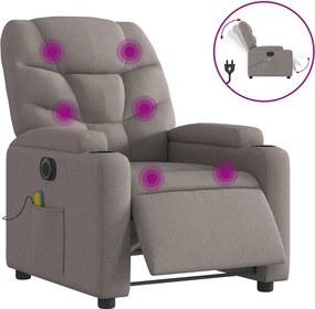 Elektrické masážní polohovací křeslo taupe textil 3204592