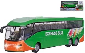 KIDS GLOBE Autobus zelený / Kov-plast / 18,5 cm / Na zpětný chod / Svě