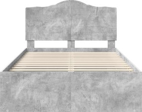 Rám postele s čelo Beton 120 x 200 cm Masivní borové dřevo 3413329