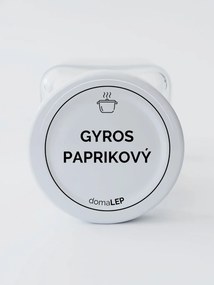 Samolepka na kořenky GYROS PAPRIKOVÝ průhledná 5 cm tučné písmo