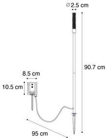 Venkovní stojací lampa černá včetně dobíjecího LED a solárního panelu - Barry
