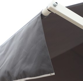 Stojící zahradní markýza Outsunny 4x3m se skládací klikou v šedé barvě pro terasu a balkon, odolná proti povětrnostním vlivům a stabilní |