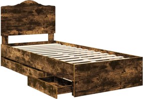 Rám postele se zásuvkou Uzený Dub 90 x 200 cm Inženýrské dřevo 3413454