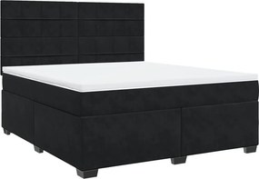 Box spring postel s matrací černá 180x200 cm samet 3290980